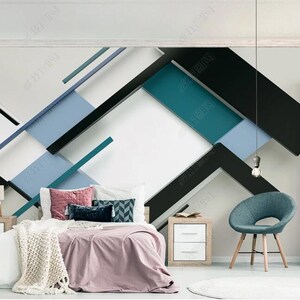3D Geometric Wallpaper Wall Mural, Unique 3D Geometric Wall Mural Wall ...