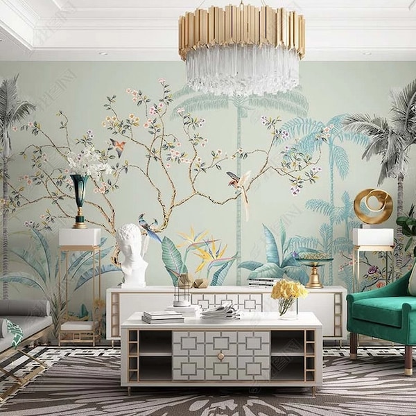 Chinoiserie Wallpaper Mural - Etsy
