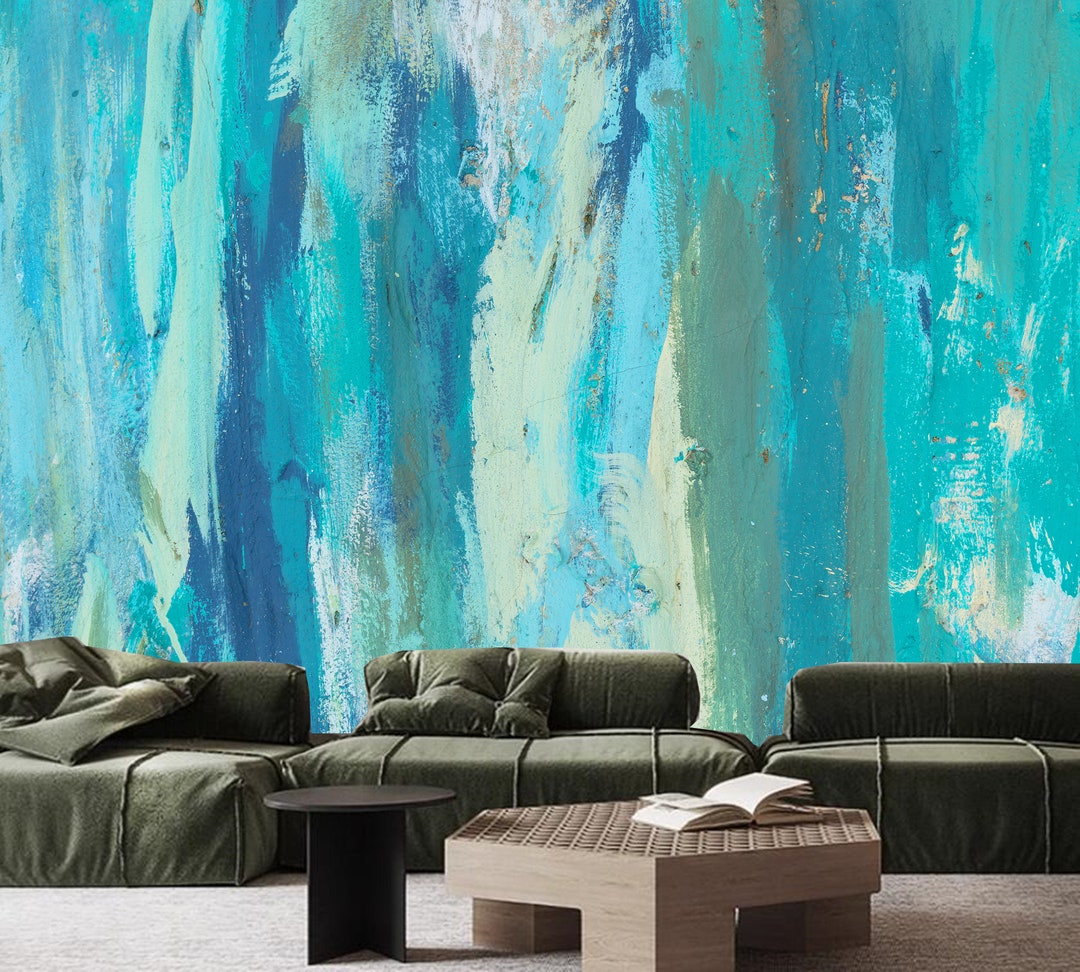 Abstract Watercolor Blue Painting Wallpaper, Abstract Blue Art Wall ...