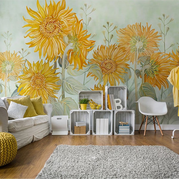 Sunflower Wallpaper - Etsy