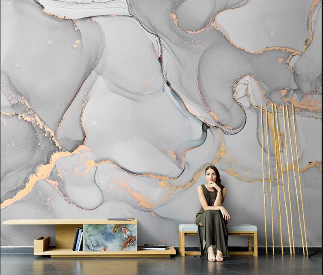 Abstract Marble Wallpaper Wall Mural Textured Marble Wall - Etsy