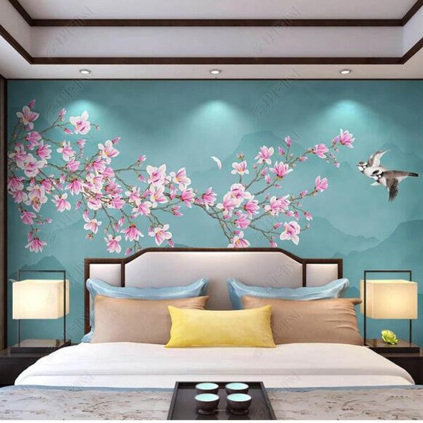 Magnolia Mural - Etsy