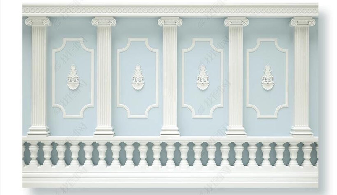 3D Roman Column Wallpaper Wall Mural Column With Carving | Etsy