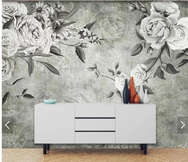 American Countryside Style Peony Wallpaper Wall Mural Vintage | Etsy