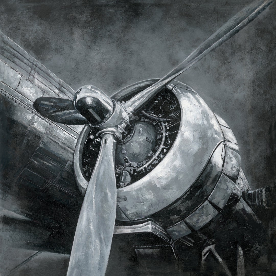 Hand-painted Vintage Airplane Oil Painting on Canvas - Etsy