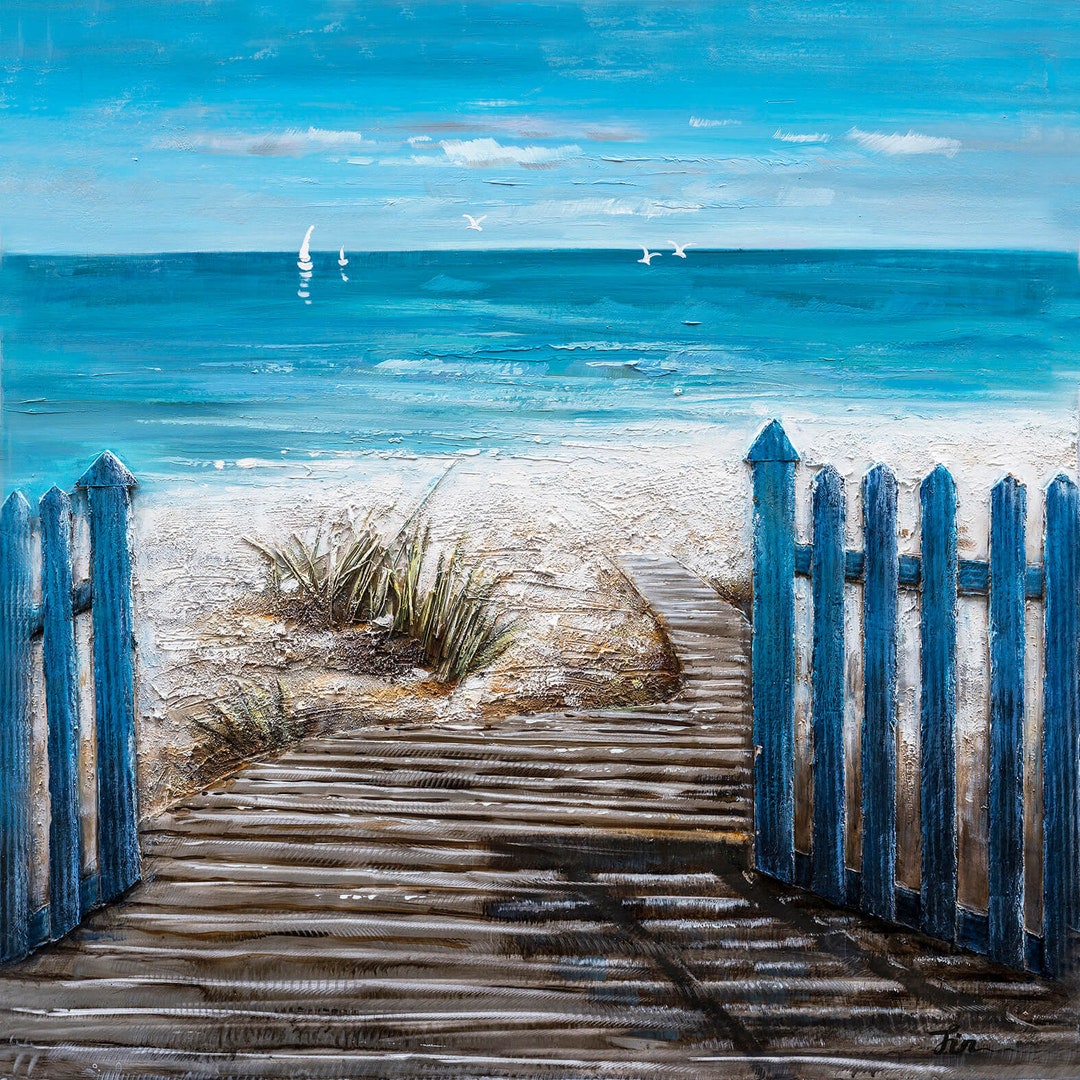 Hand Painted "a Hot Summer Day" Original Oil Painting, Canvas Wall Art ...