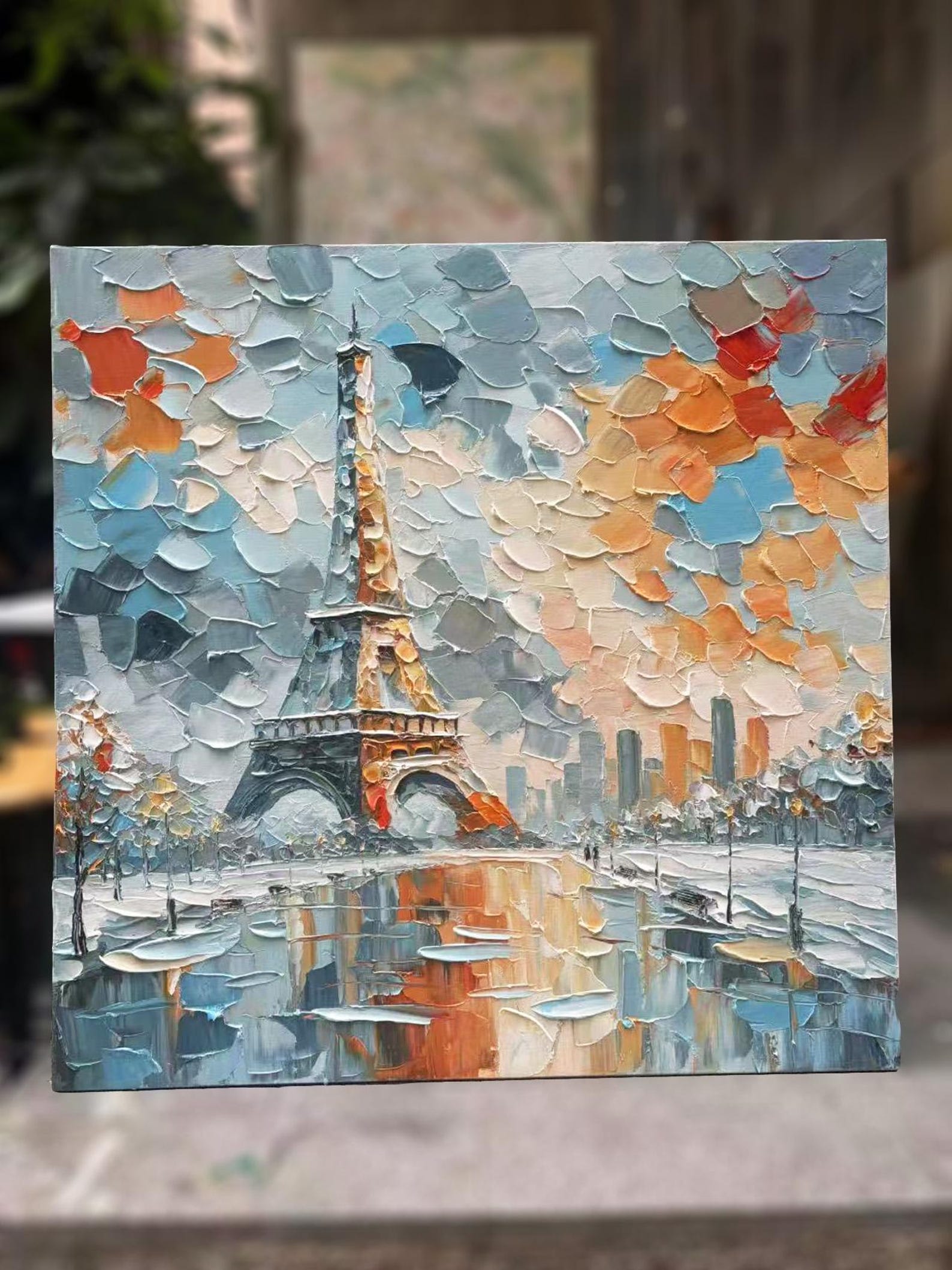 Original "parisian Dreams" - Textured Impasto Oil Painting of Eiffel ...