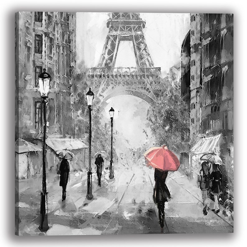 Original paris in the Rain Hand-painted Artwork - Etsy