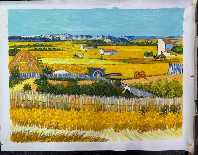 Hand-painted Van Gogh "the Harvest" Reproduction - Wrapped Canvas - Etsy