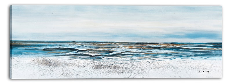 Hand Painted blue Ocean Waves Painting Original - Etsy