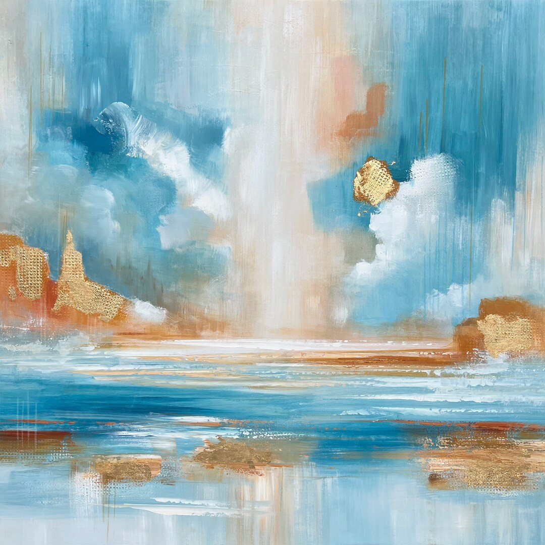 Abstract Serenity - Original Hand-painted Abstract Landscape Painting ...
