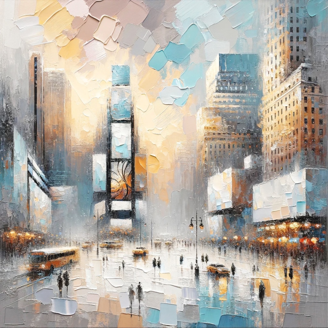 Original New Urban Art - Abstract Cityscape Impasto Painting - 30x30 ...