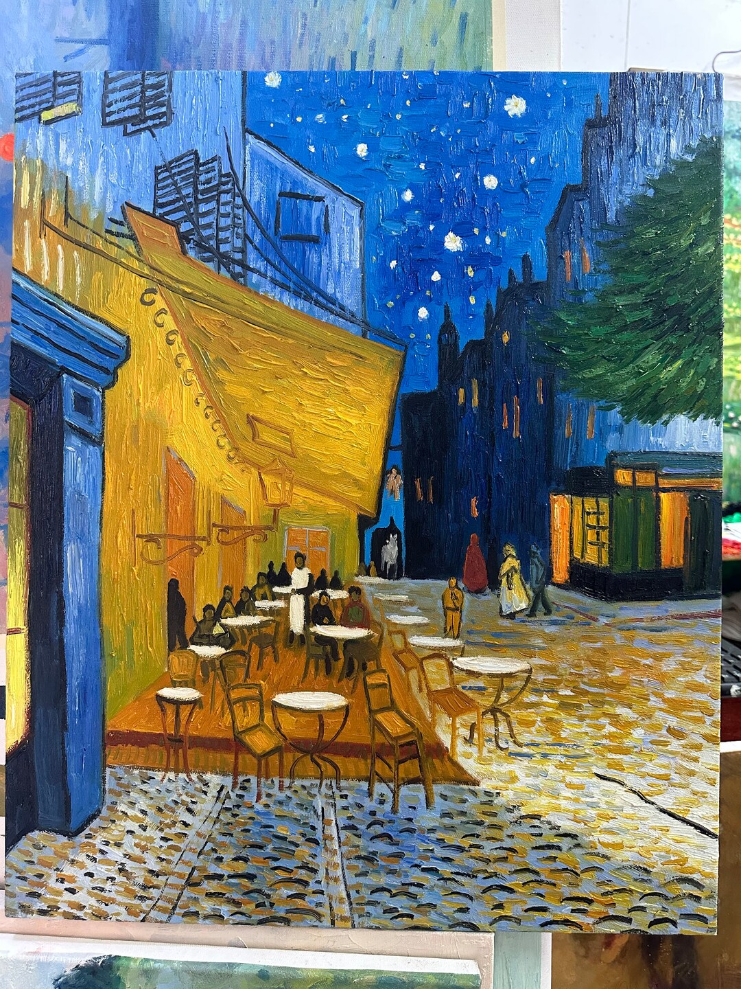 Hand-painted Art "café Terrace at Night" by Vincent Van Gogh, High ...