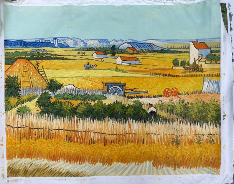 Hand-painted Van Gogh "the Harvest" Reproduction - Wrapped Canvas - Etsy