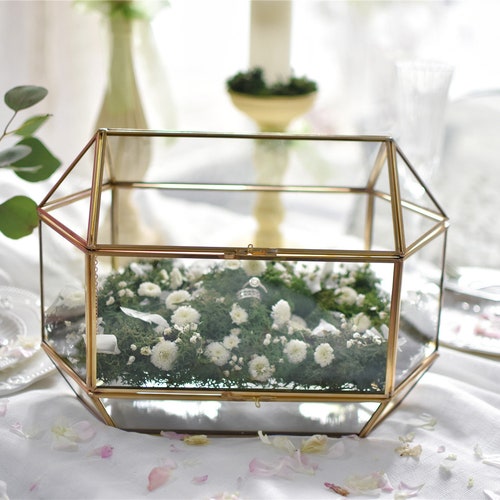 Large Geometric Glass Wedding Card Box Conservatory Envelope - Etsy