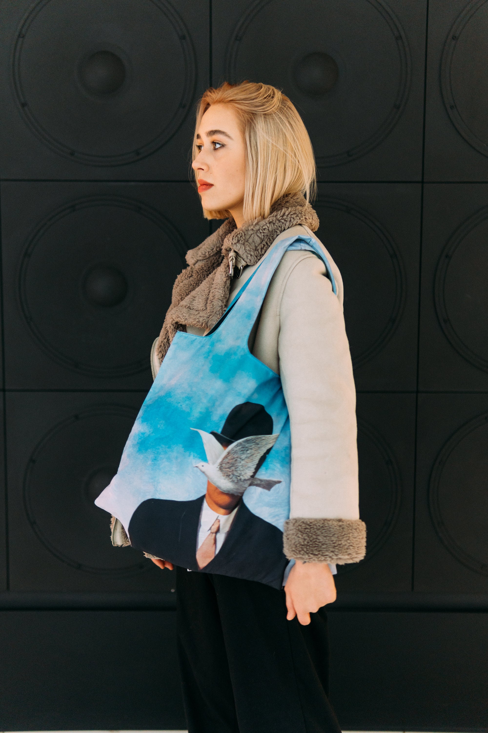 Tote bag maitresse Foldable Magritte bag Bag With Quirky Art | Etsy