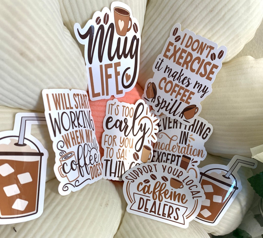 COFFEE and TEA Stickers/tea Time Stickers/coffee Lover Stickers/coffee ...
