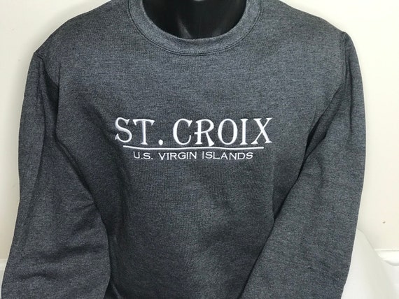 Embroidered ST. Croix US Virgin Islands Crew Neck Sweatshirt | Etsy