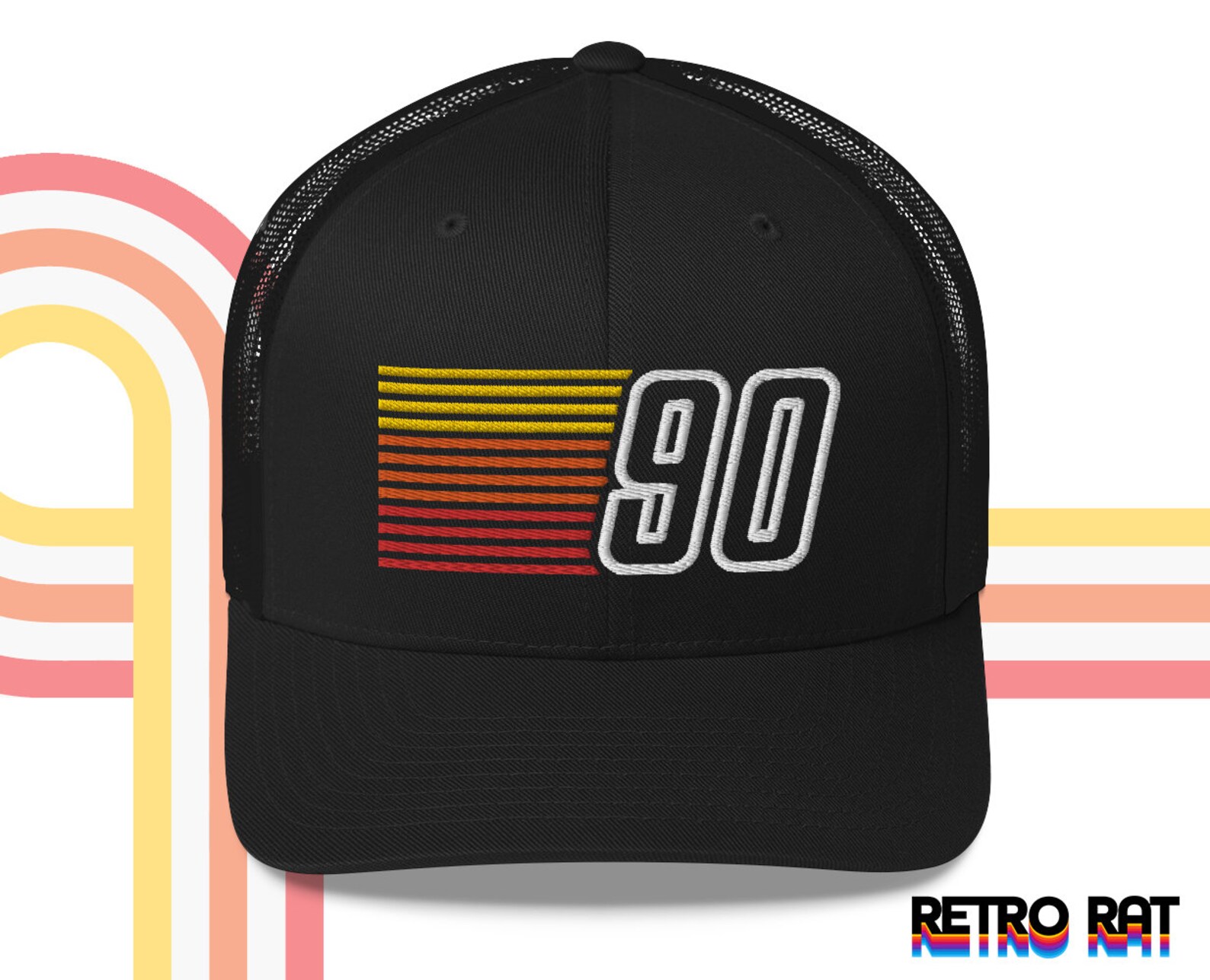 1990 Retro Stripes Trucker Hat for Men and Women | Birthday Gift Idea ...