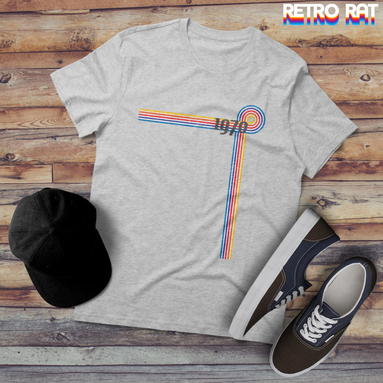 1970 Vintage Racing Stripes T-shirt for Men and Women Unisex Short ...