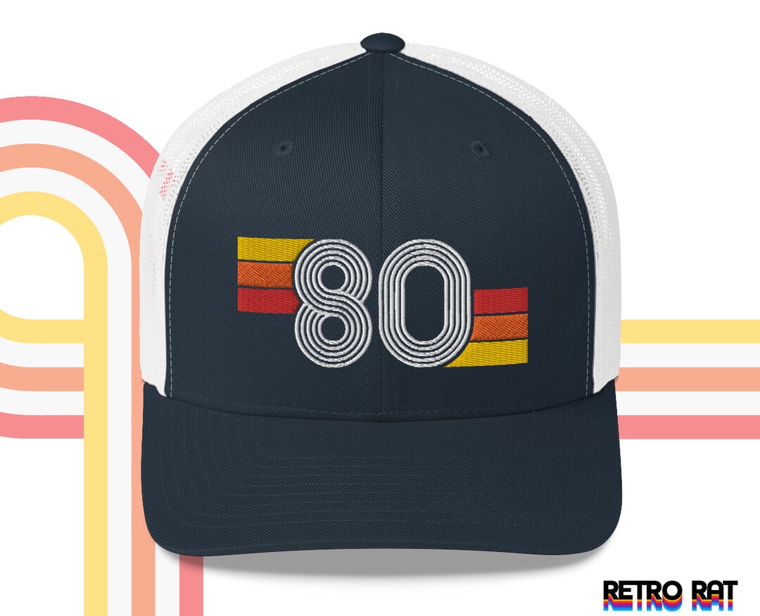 1980 Retro Multi Lines Trucker Hat for Men and Women | Birthday Gift ...