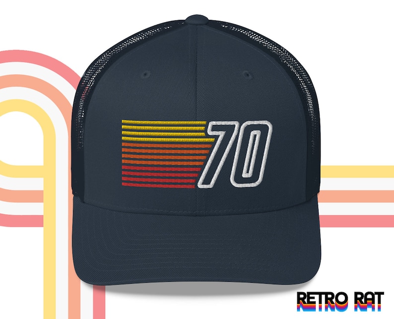 1970 Retro Stripes Trucker Hat for Men and Women | 70 Birthday Gift ...