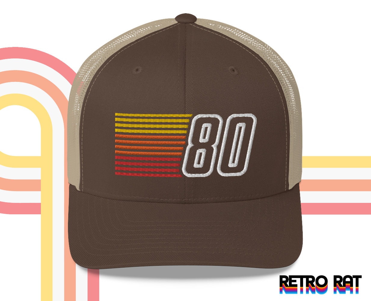 1980 Retro Stripes Trucker Hat for Men and Women | Birthday Gift Idea ...