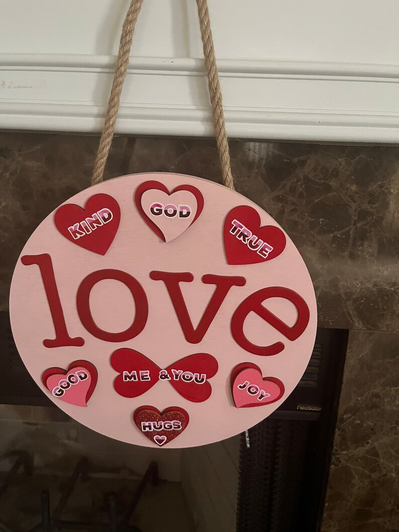 Valentines Day Love Hanging Wall Decor Love Handmade Home Decor Love is ...