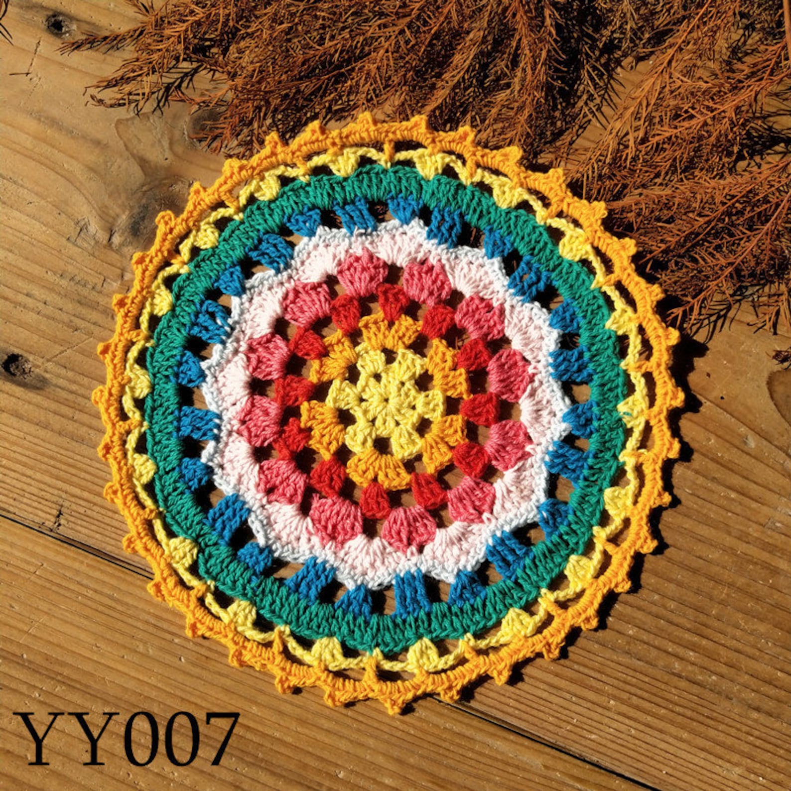 18 PCS Handmade Crochet Doily Mandala Multi Colored Christmas - Etsy