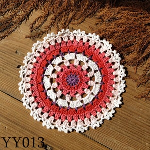 18 PCS Handmade Crochet Doily Mandala Multi Colored Christmas Doilies ...