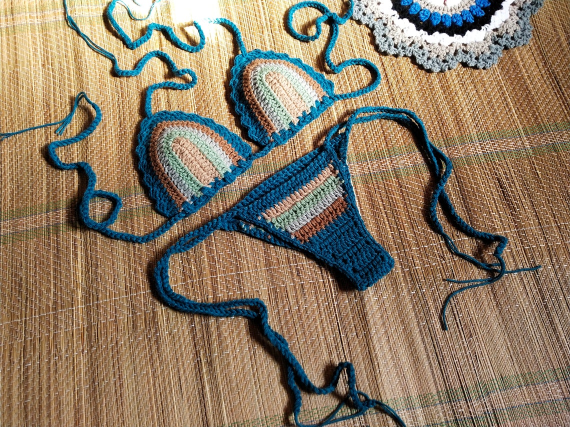 Hand Crochet Bathing Suit Crochet Bikini Set Women Crochet - Etsy
