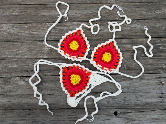 Hand Women Crochet Bikini Set Sexy Swimsuit Sexy Beach Bikini Etsy Australia