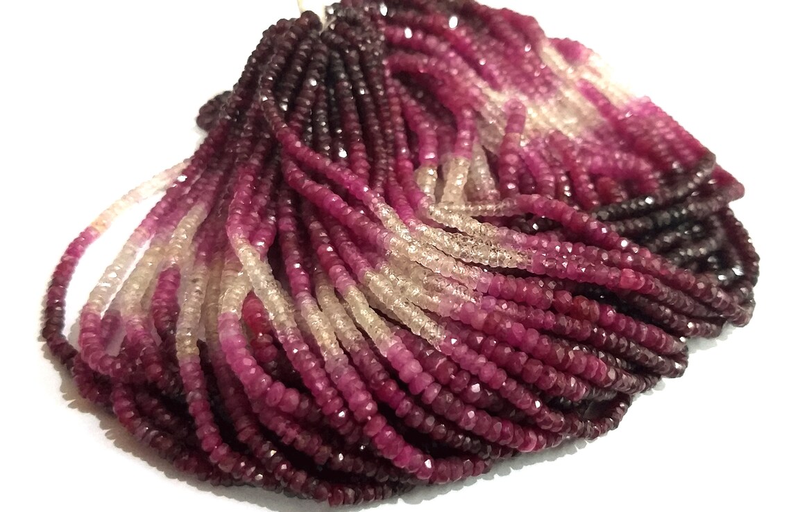 Indian Ruby Beads Natural Ruby 2.5-3.5mm Faceted Rondelle - Etsy