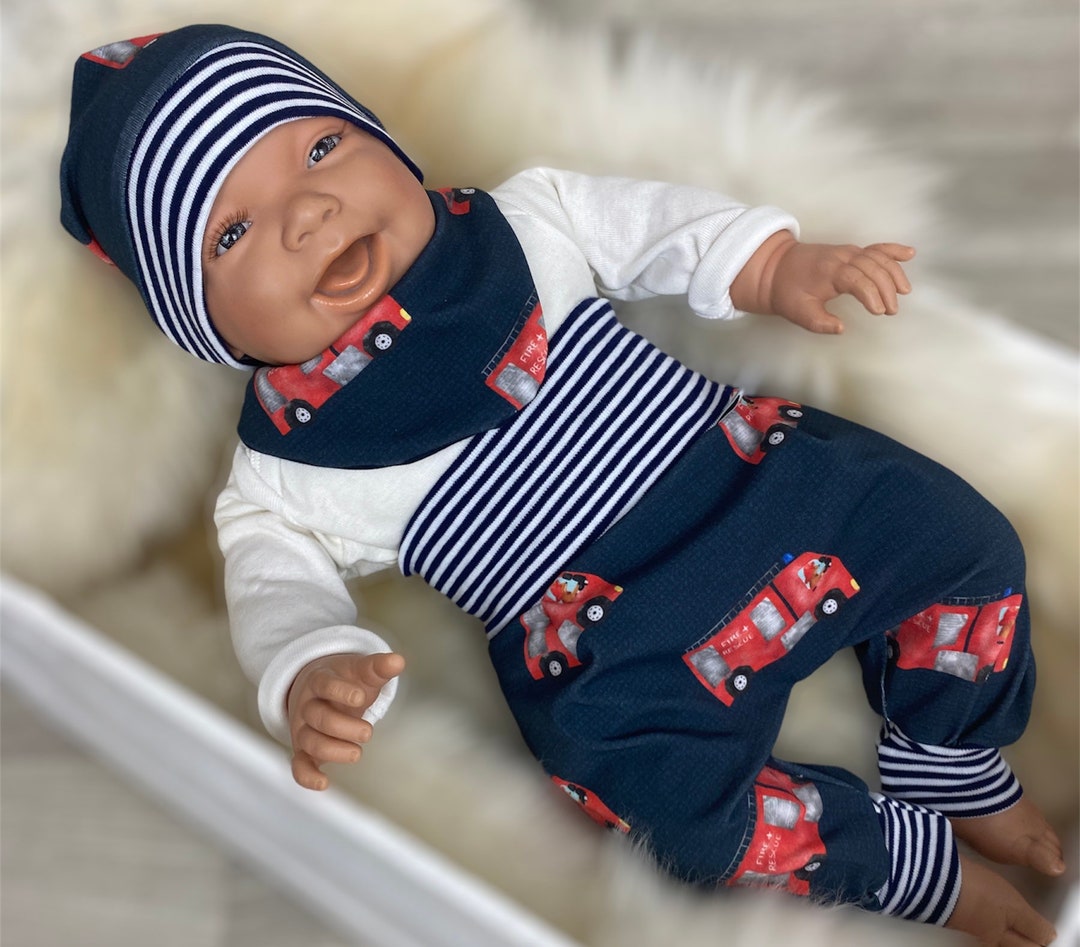 Baby Set 56 62 68 74 Pants Hat and Triangular Scarf Initial - Etsy