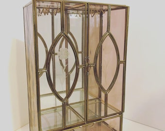 Brass and Glass Curio | Etsy