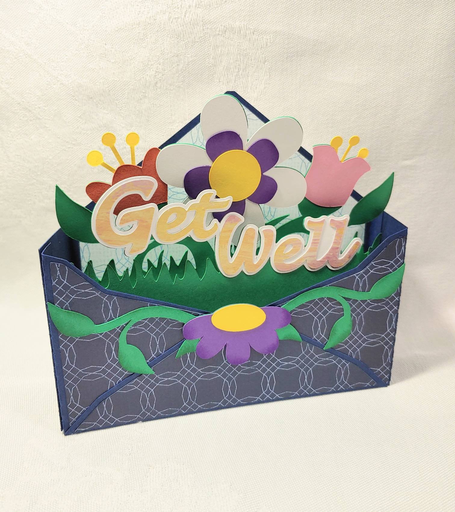Get Well Floral Envelope Card - Etsy