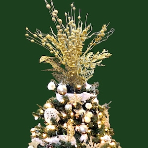 Large Christmas Tree Topper Vintage Gold Flowers for Christmas Tree or ...