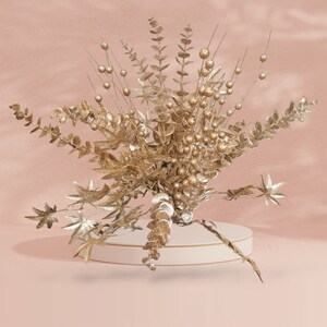 Large Christmas Tree Topper Vintage Gold Flowers for Christmas Tree or ...