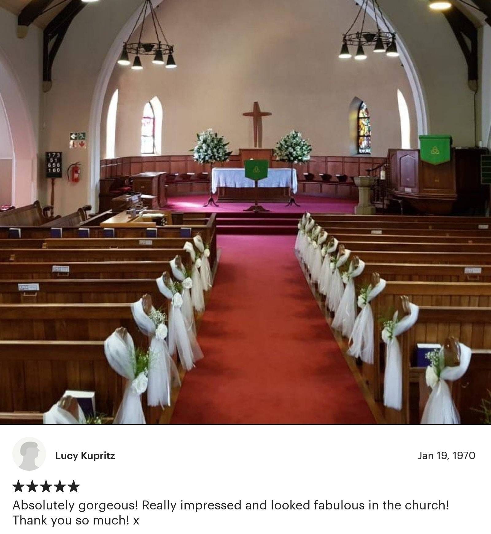 10 X Voile Pew End Decorations Wedding Church Dressing Pew - Etsy