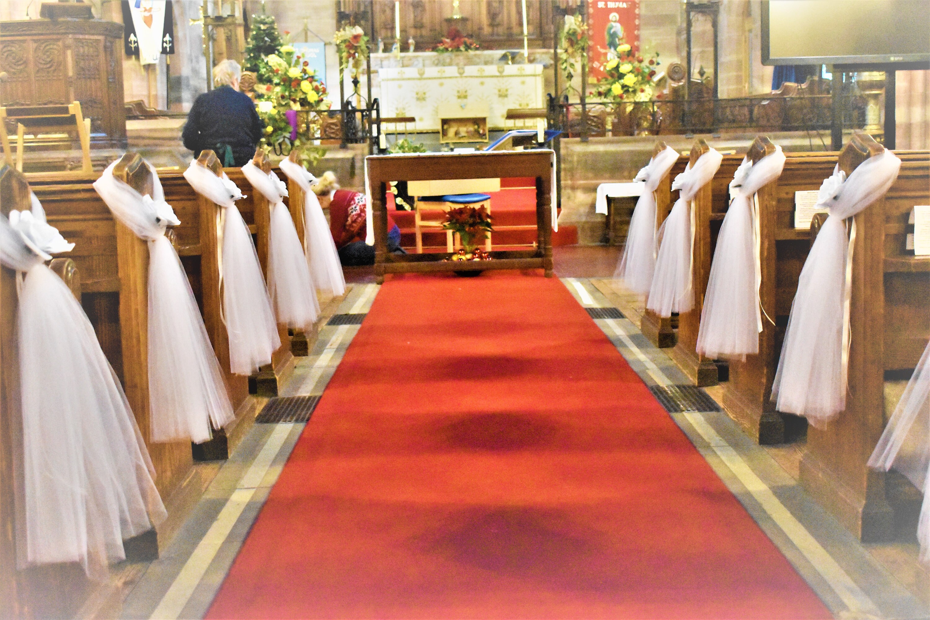 Pale Blue Wedding Church Tulle Pew Ends Decoration Flower - Etsy