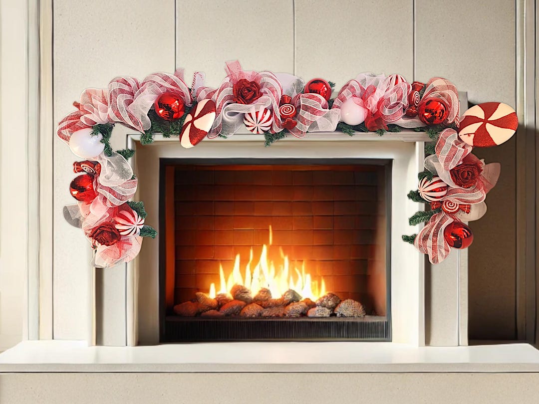 Luxury Staircase Garland, Christmas Garland, Satin Bow, Christmas ...