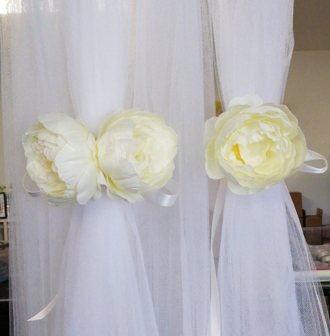 Wedding Church Dressing peony Flowers Pew End Ties - Etsy UK