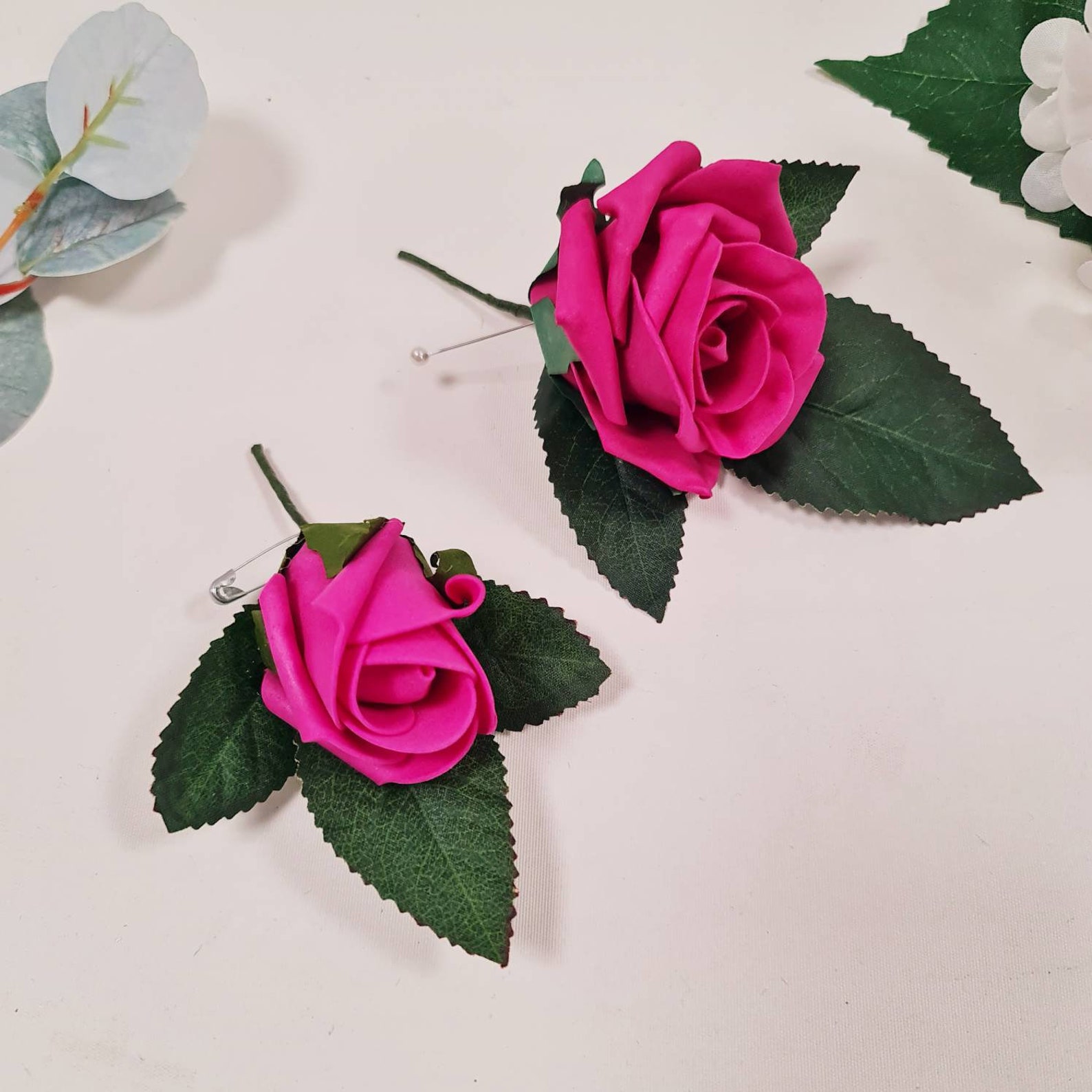 Fuchsia Magenta Pink Rose Hydrangea Bride Bridesmaids Handtie - Etsy UK