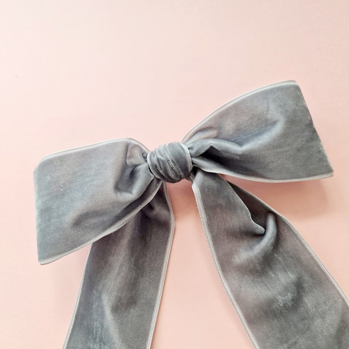 Grey Velvet Bow Bows Hair Bow Wedding Bow Flowergirl Bow - Etsy