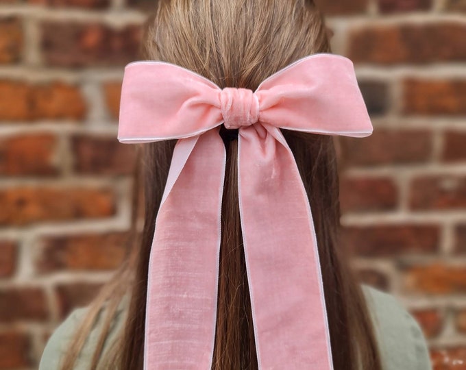 Pale Pink Velvet Valentine Bow for Wreath, Christmas Lantern Bow ...