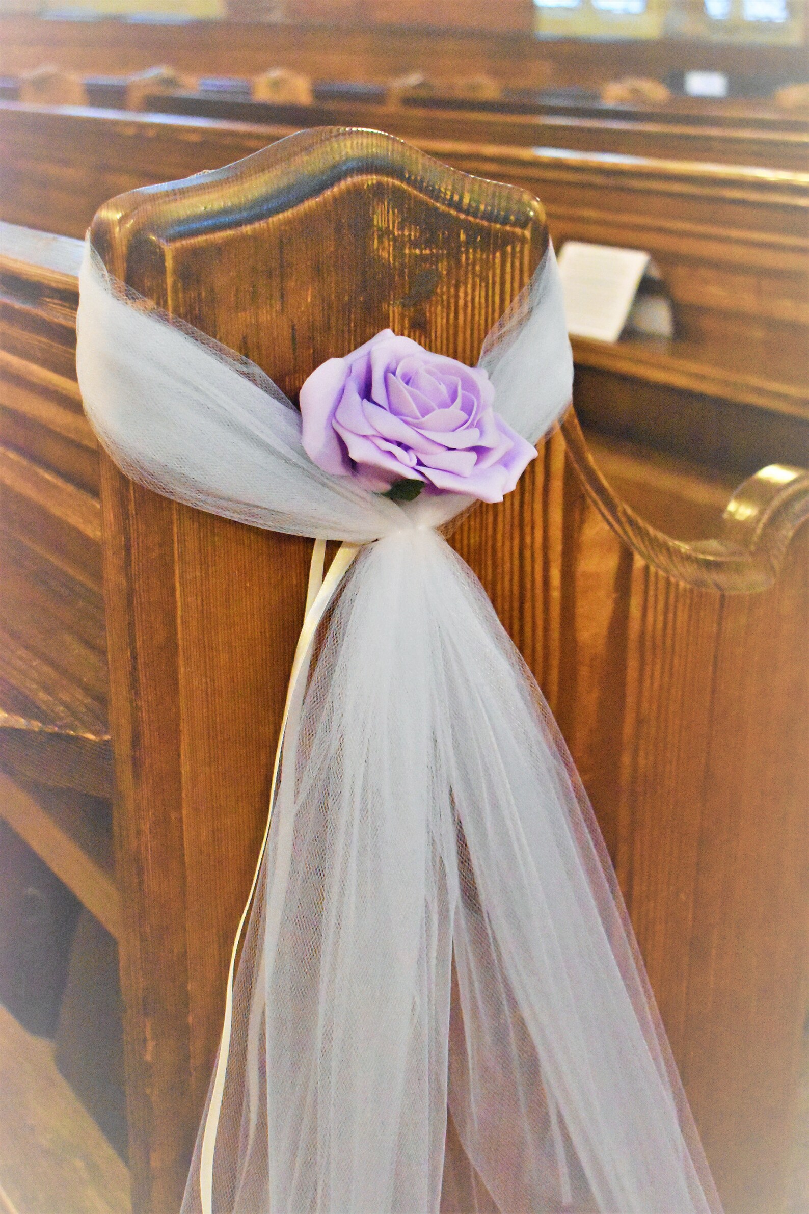 Lilac Lavender Wedding Church Tulle Pew Ends Decoration Flower - Etsy