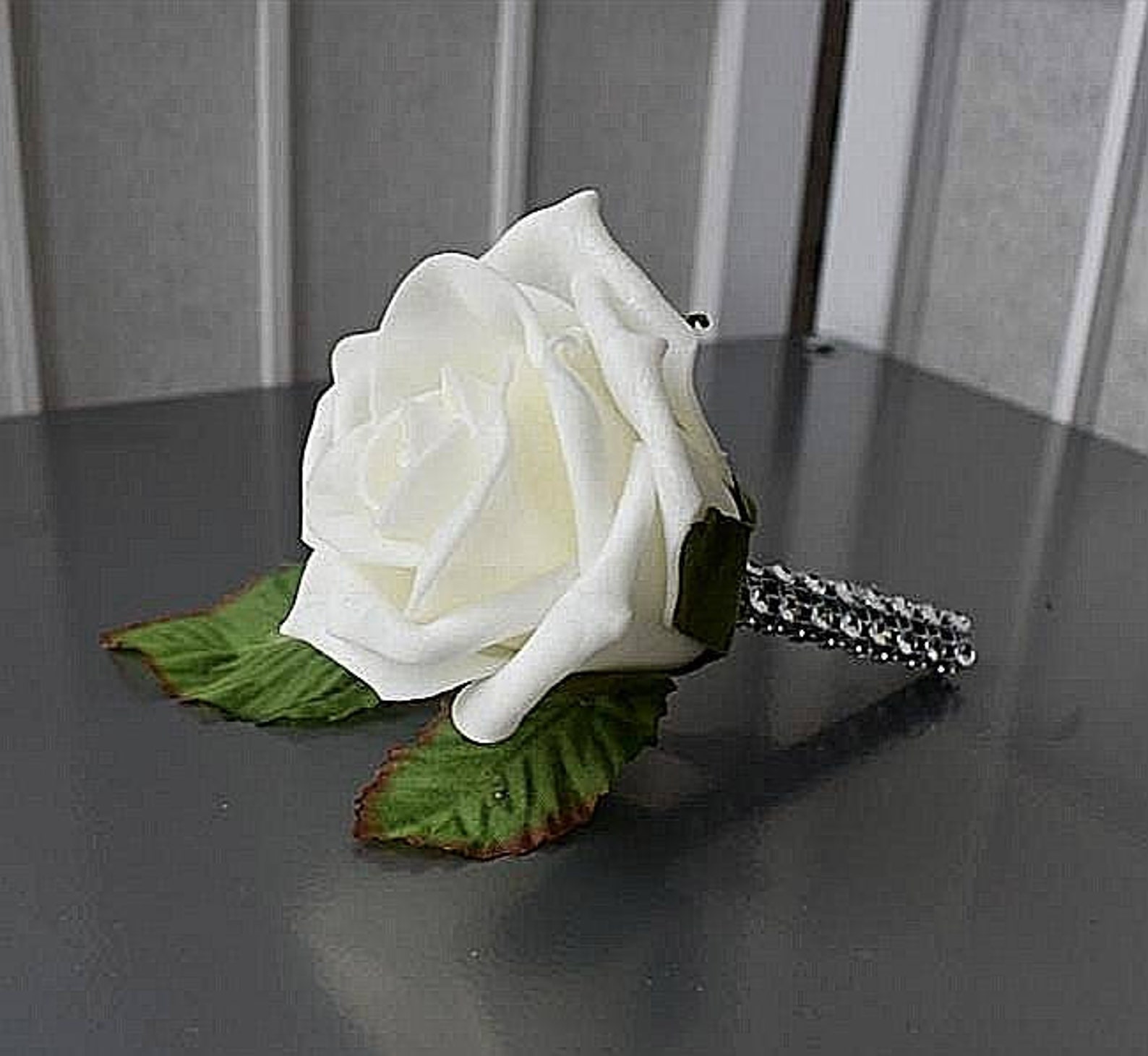 Vintage Ivory Rose Buttonhole . Flower. Pin . Wedding . - Etsy UK
