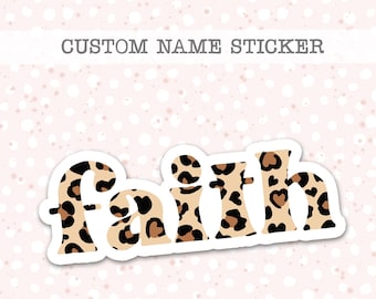 Cheetah Print Name Decal - Etsy