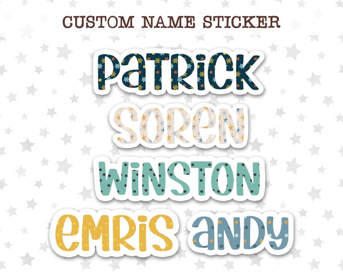 Custom Name Sticker for Water Bottles, Vinyl Sticker, Boy Name Sticker ...