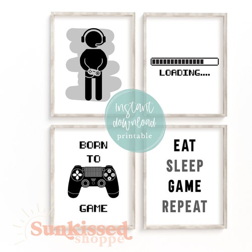 Color Gamer Posters PRINTABLE Wall Art Video Games Room | Etsy